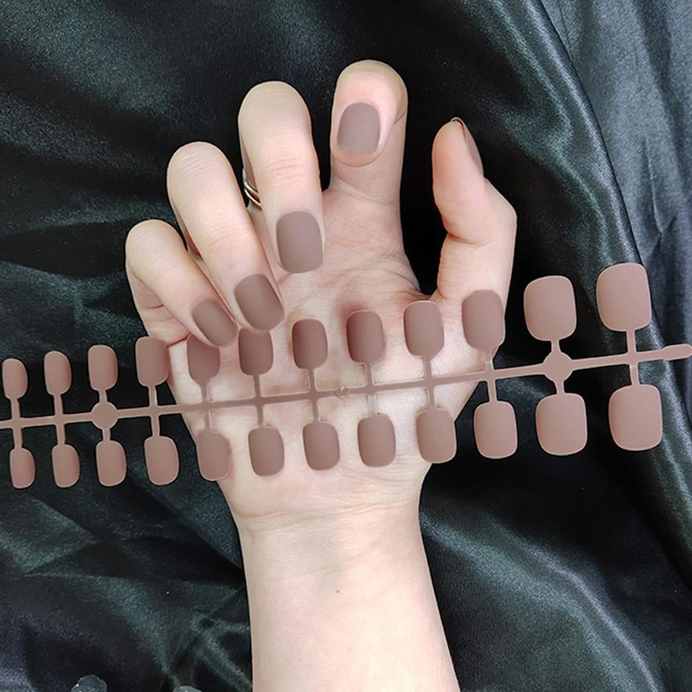 Short Color Wear Nail Nail Art Patch Simple Nail Piece de Fake Nail GXJ ...