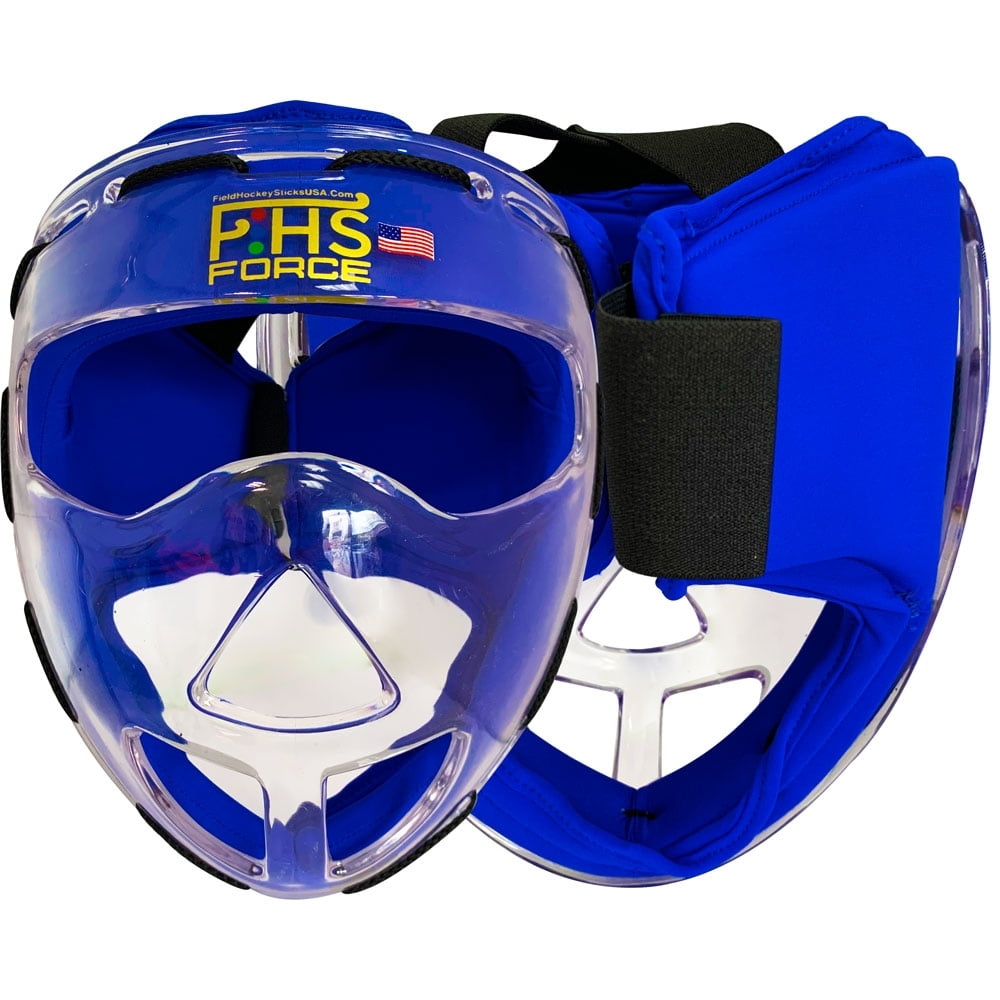 F HS Short Corner Field Hockey Face Mask Force Blue Clear Transparent ...