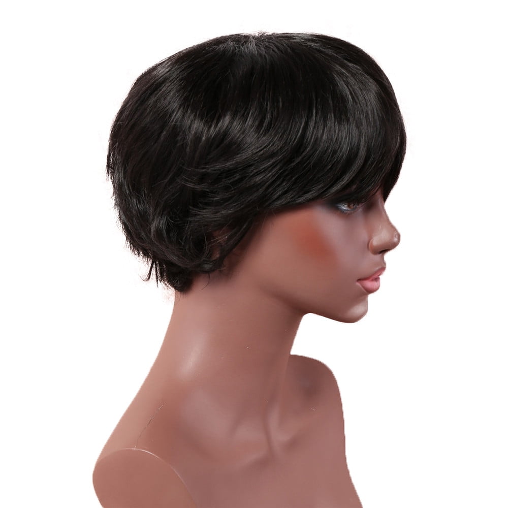 Short Curly African Wig - Black High-Temperature Fiber, Natural ...