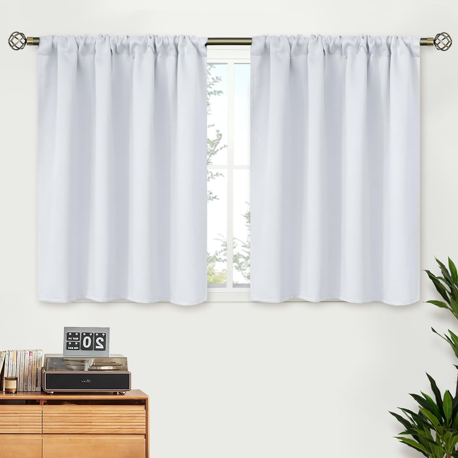 Short Curtains 30 Inches Length for Kitchen Cafe Bathroom - Rod Pocket ...