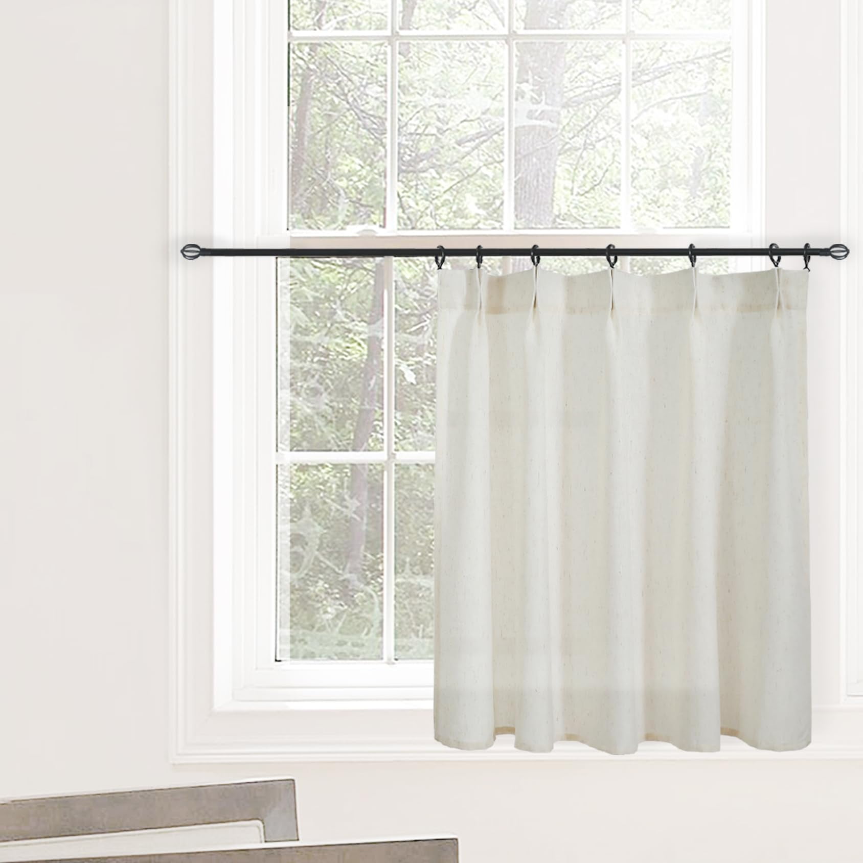 Short Curtains for Windows,Linen Boho Sheer Farmhouse Style Kitchen ...
