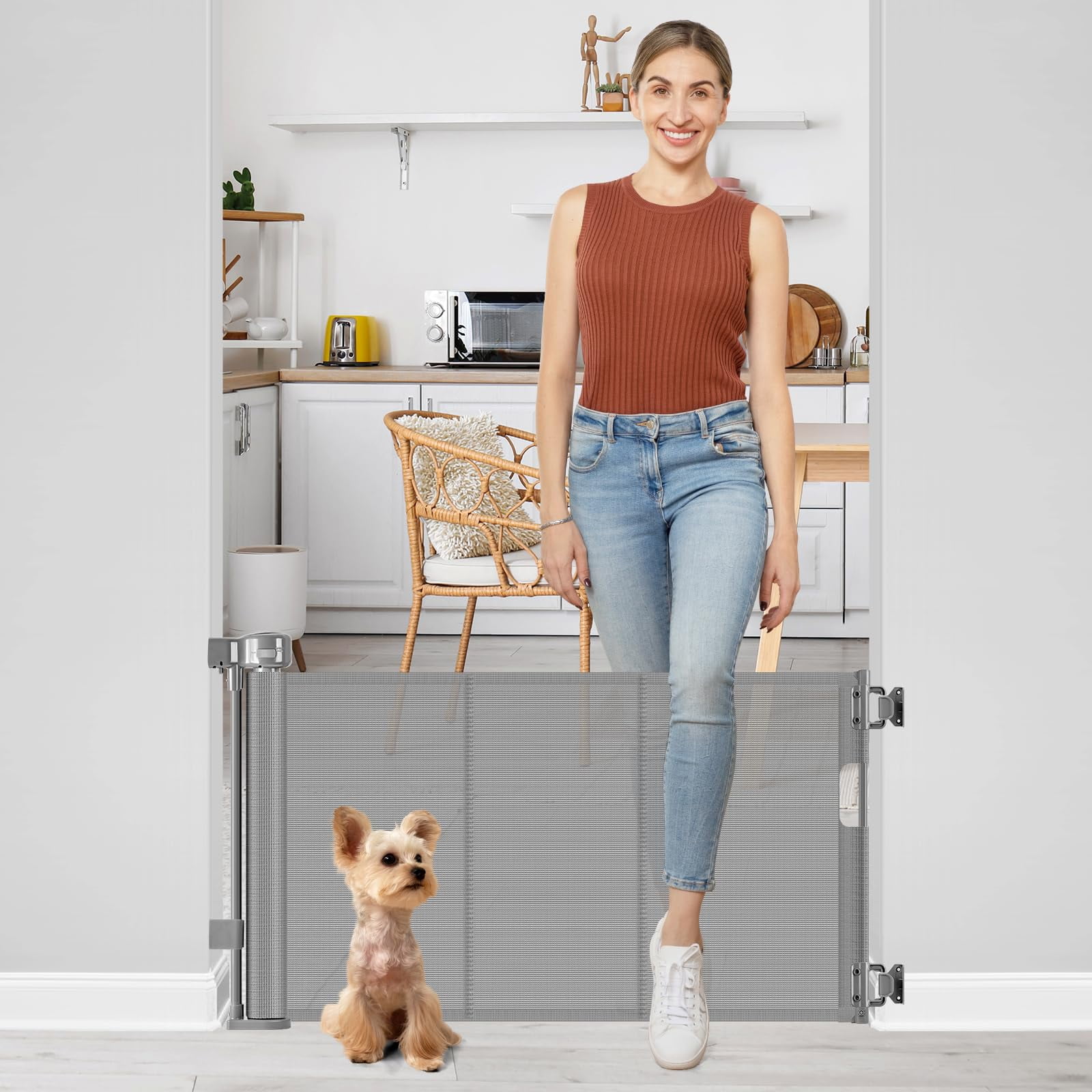 Short Dog Gate 0"-39" Wide Narrow Baby Gate 24” Tall Retractable Short ...