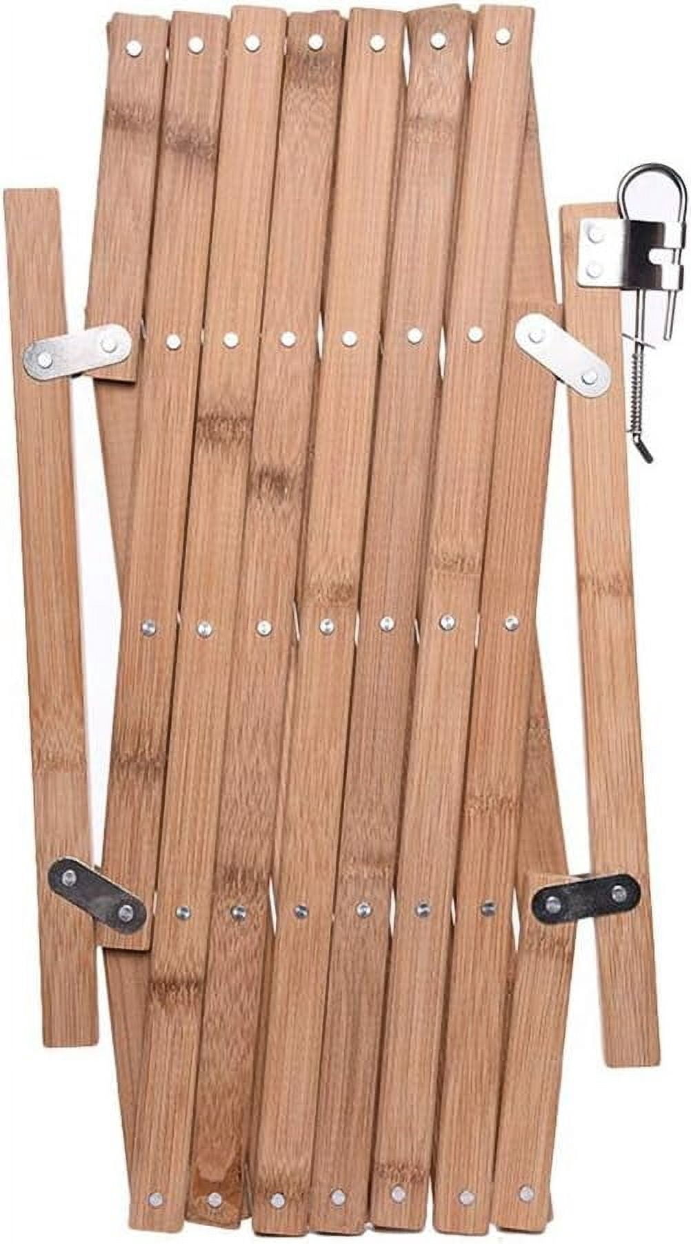 Short Dog Gate, Original Wood Color Retractable pet Accordion Gates for ...