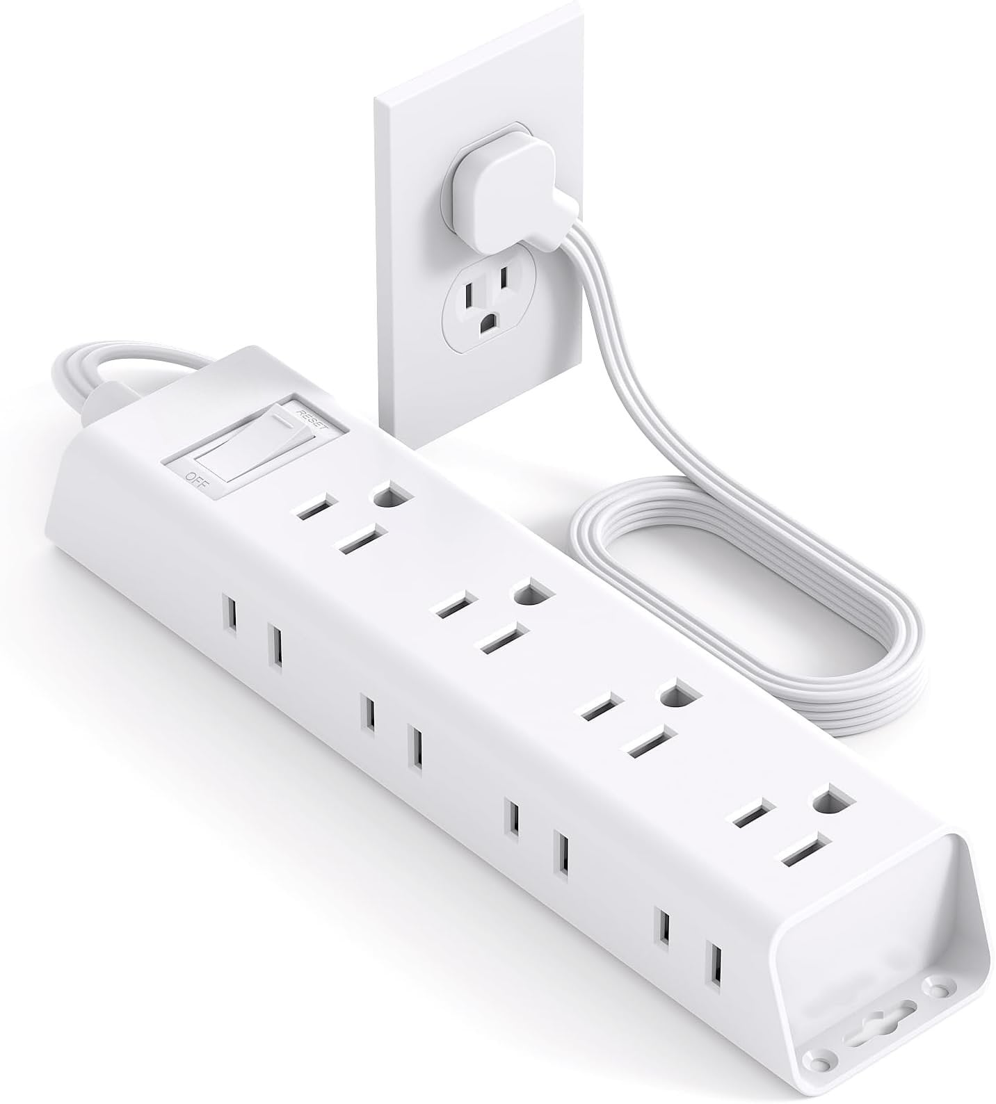 Short Extension Cord 3ft - Surge Protector Power Strip with 12 Widely ...