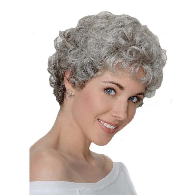 Short Fluffy Brown Wigs for Women Natural Looking Synthetic Curly Hair ...