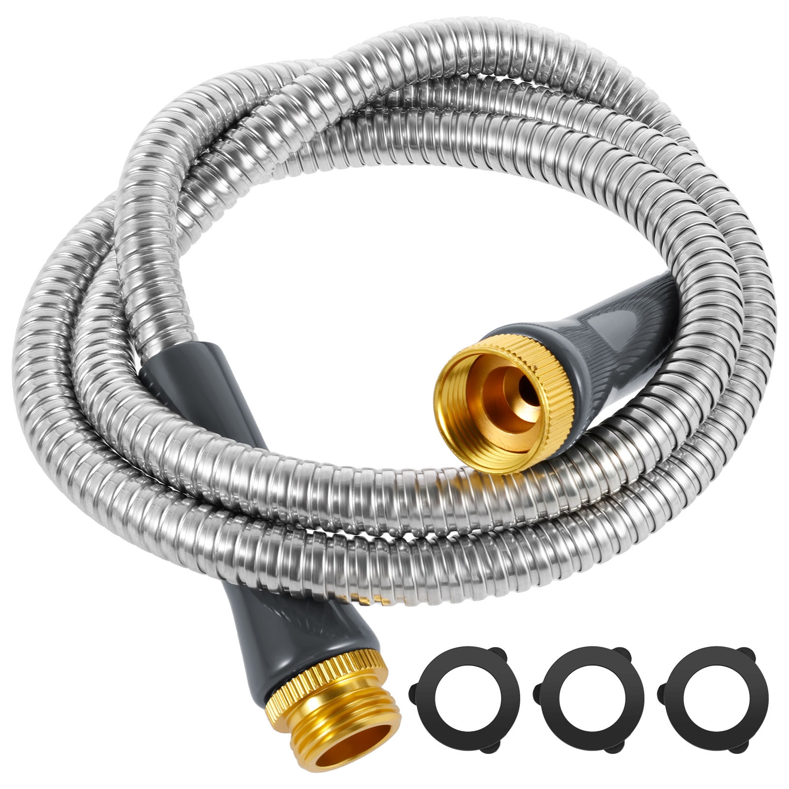 Short Garden Hose 3/5 FT 304 Stainless Steel Water Hose Extender ...