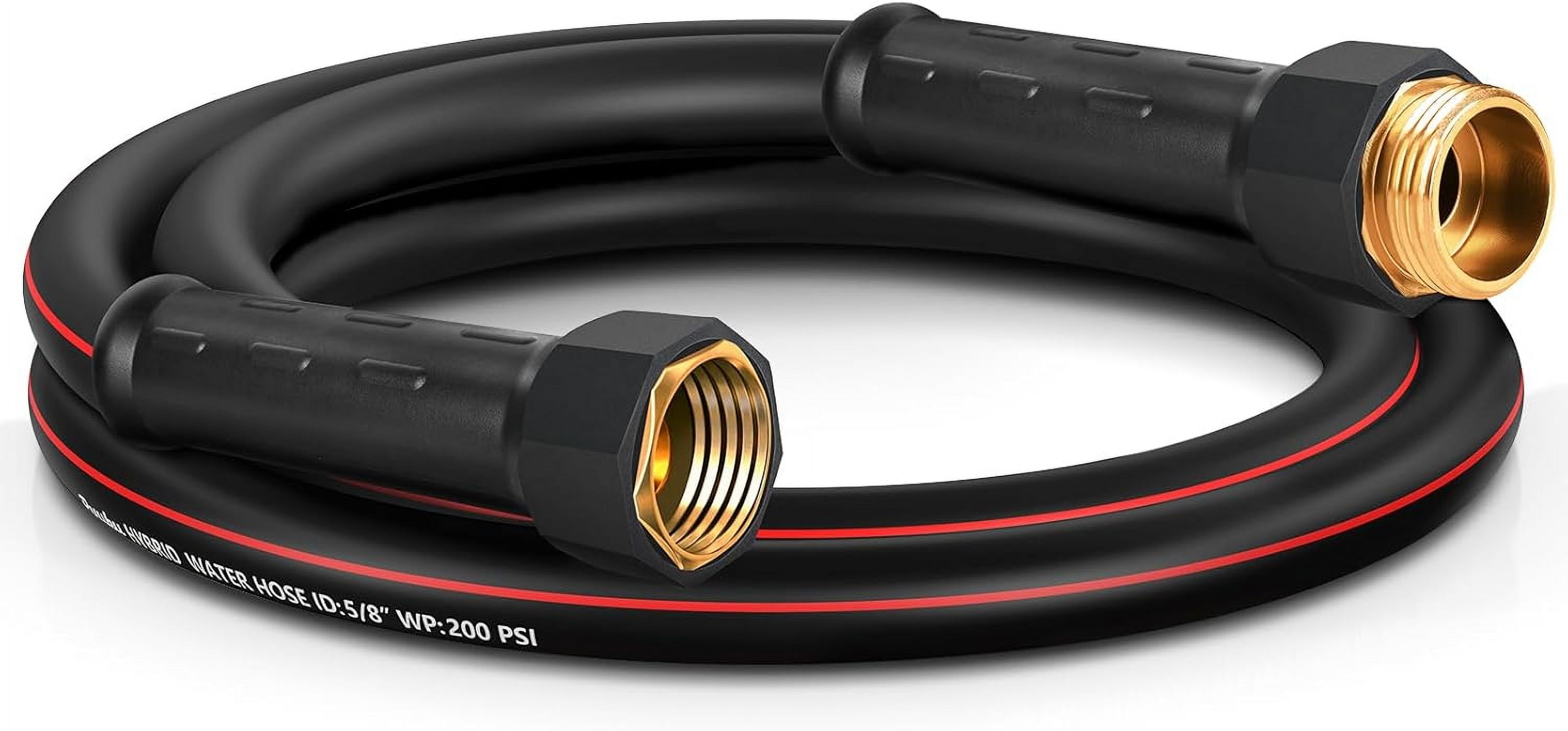 Short Garden Hose 6ft x 5/8", NON-EXPANDABLE Heavy Duty Premium ...