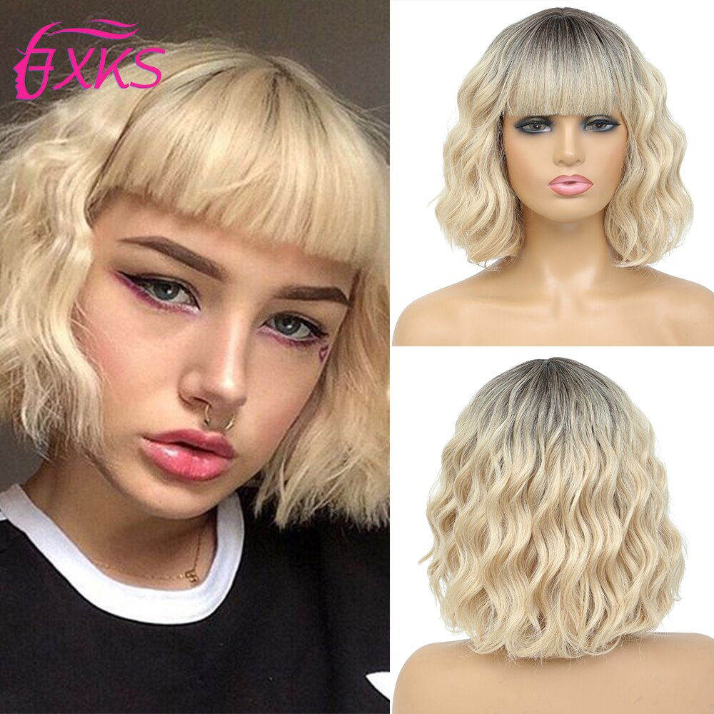 Short Gray Wavy Synthetic Wig With Side Swept Bangs, (and Other Styles ...