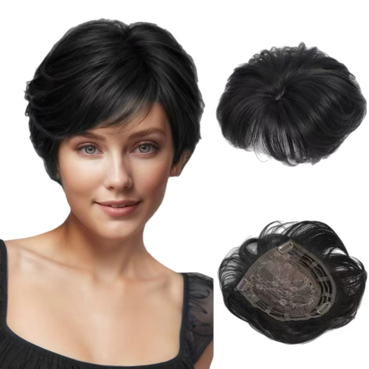 Short Hair Topper for Thinning Hair 5.5 Inch Short Pixie Cut Toppers ...