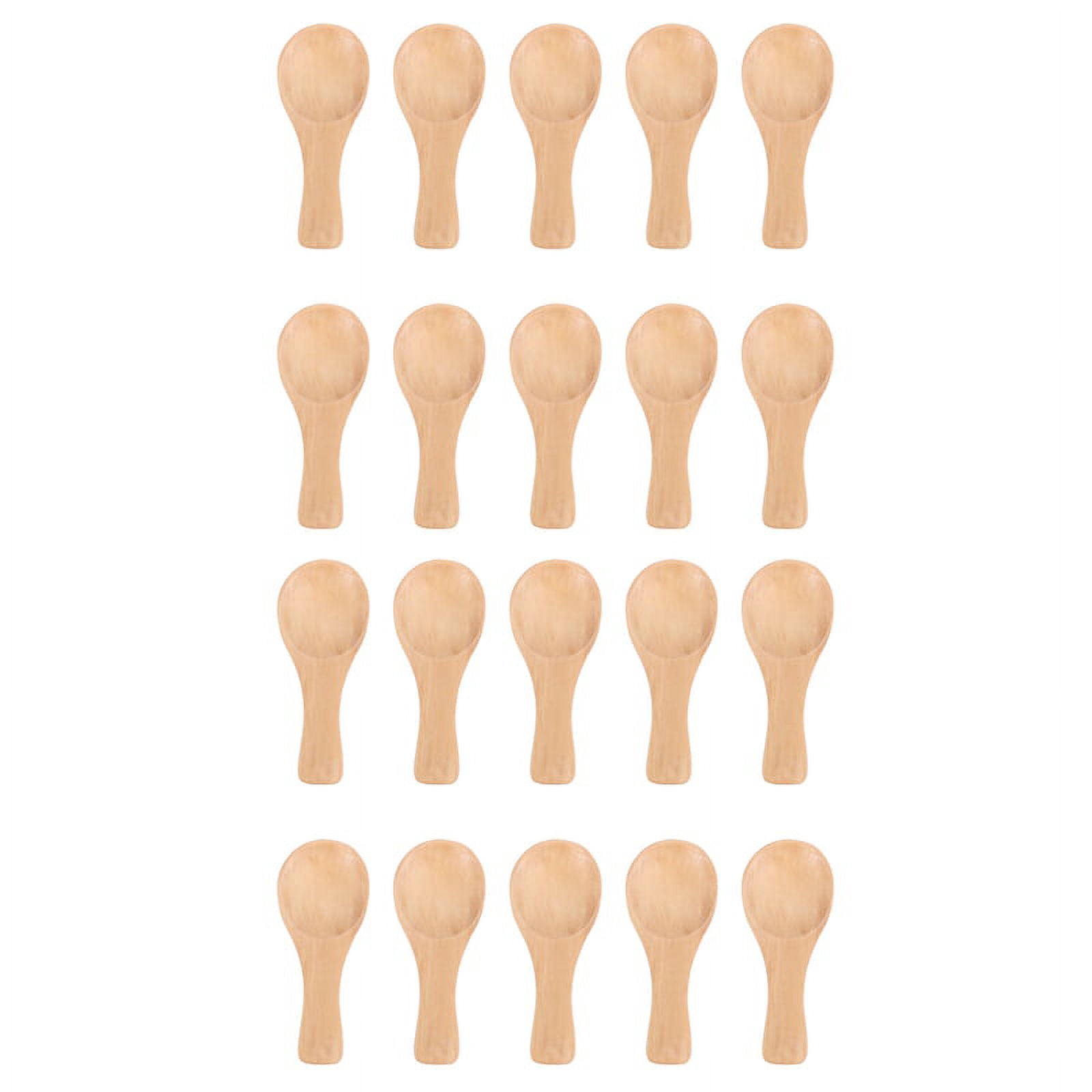 Short Handle 20 Packets of Small Wooden Spoon, Perfect for Small Jars ...
