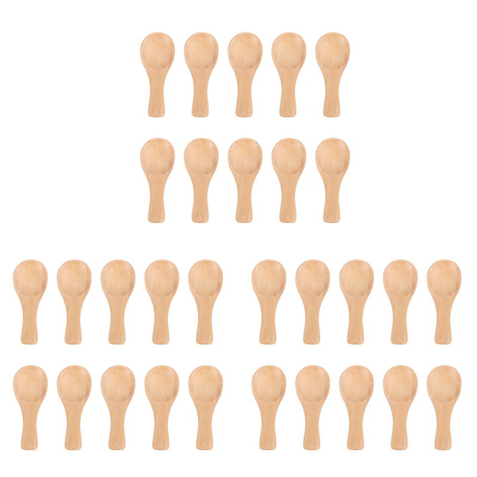 Short Handle 30 Packets of Small Wooden Spoon, Perfect for Small Jars ...