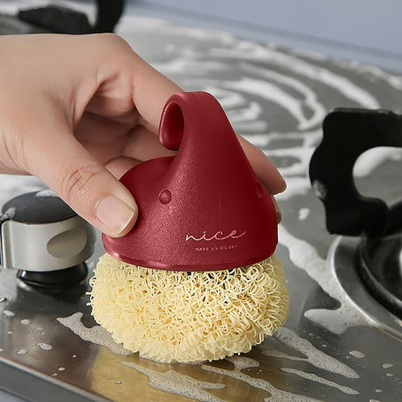 Short Handle Pot and Pan Scrub Brush, Dishwashing Brush for Kitchen ...