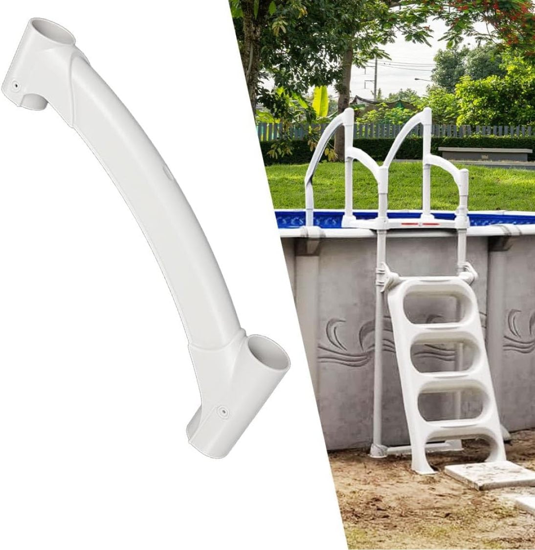 Short Handrail Pearl Compatible with Above Ground BiltMor Swimming Pool ...
