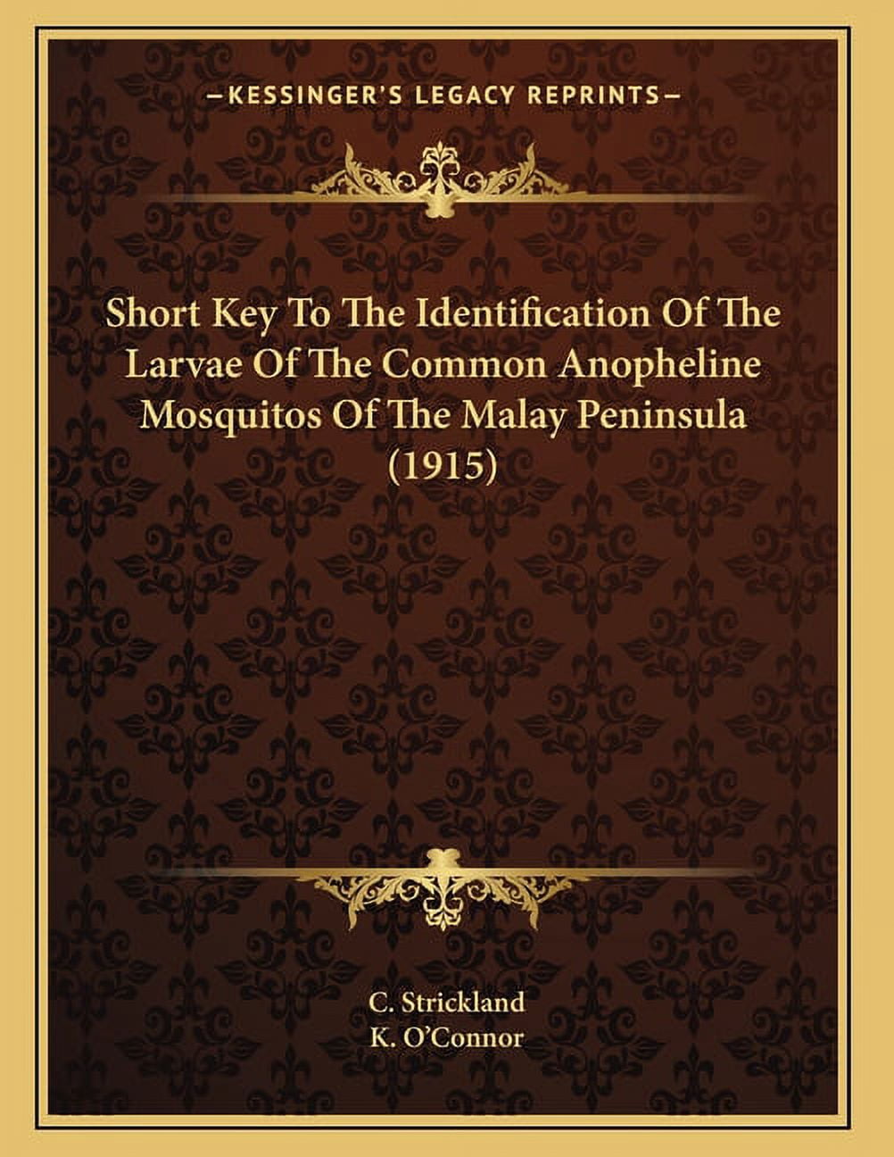 Short Key To The Identification Of The Larvae Of The Common Anopheline ...