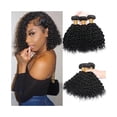 Short Kinky Curly Human Hair Bundles Natural Color 1/3/4 Bundles ...