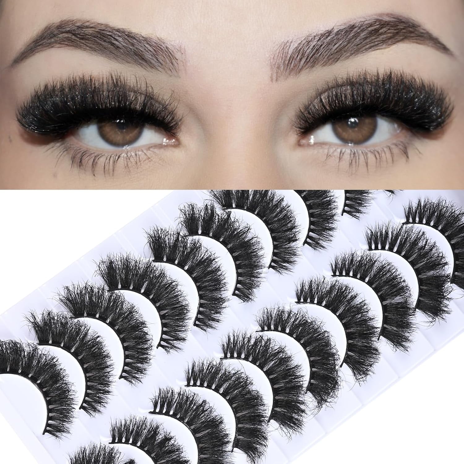 Short Lashes Fluffy Wispy Eyelashes Natural Mink Curly Lash that Looks ...