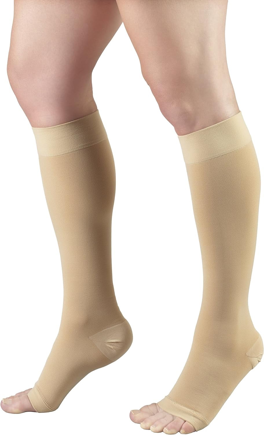 Short Length 20-30 mmHg Compression Socks Stocking for Women, Open Toe ...