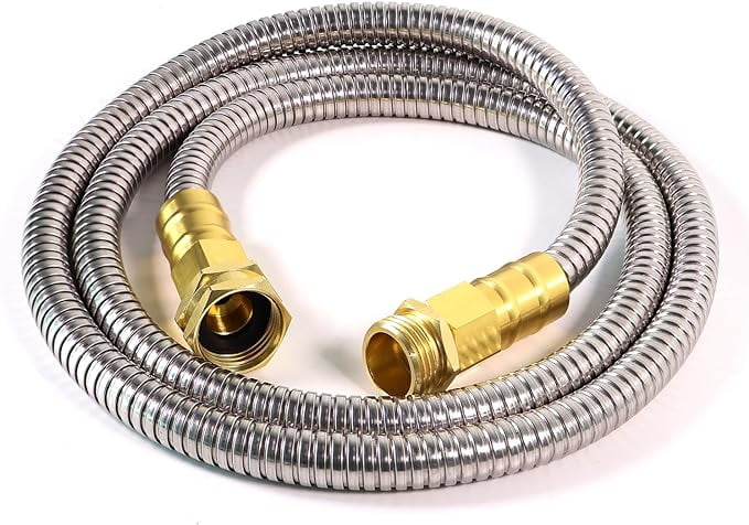 Short Metal Garden Hose 5 ft – 304 Stainless Steel Water Hose with 3/4 ...