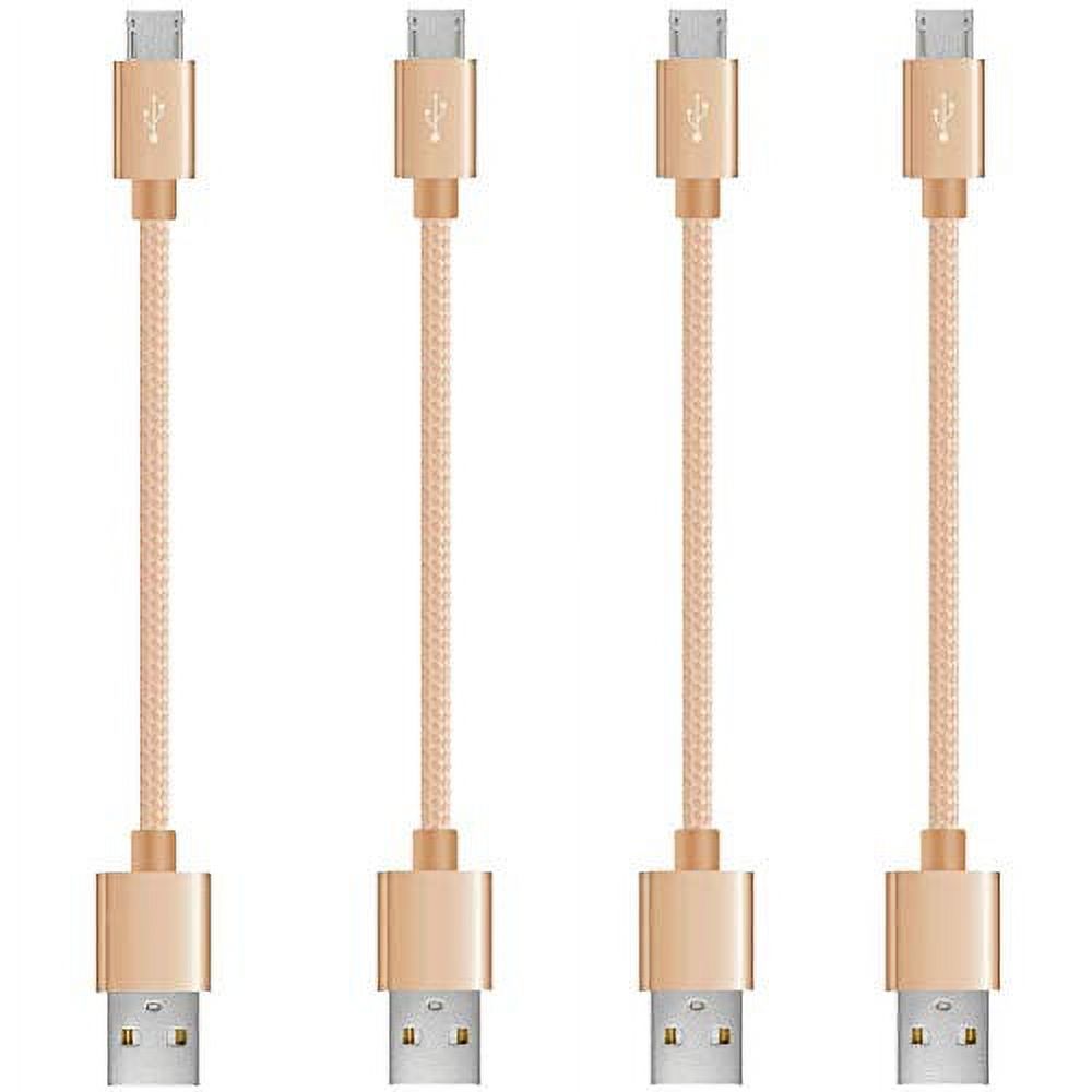 Short Micro to USB A Cable Nylon Braided 5 Pack (Black) - Walmart.com