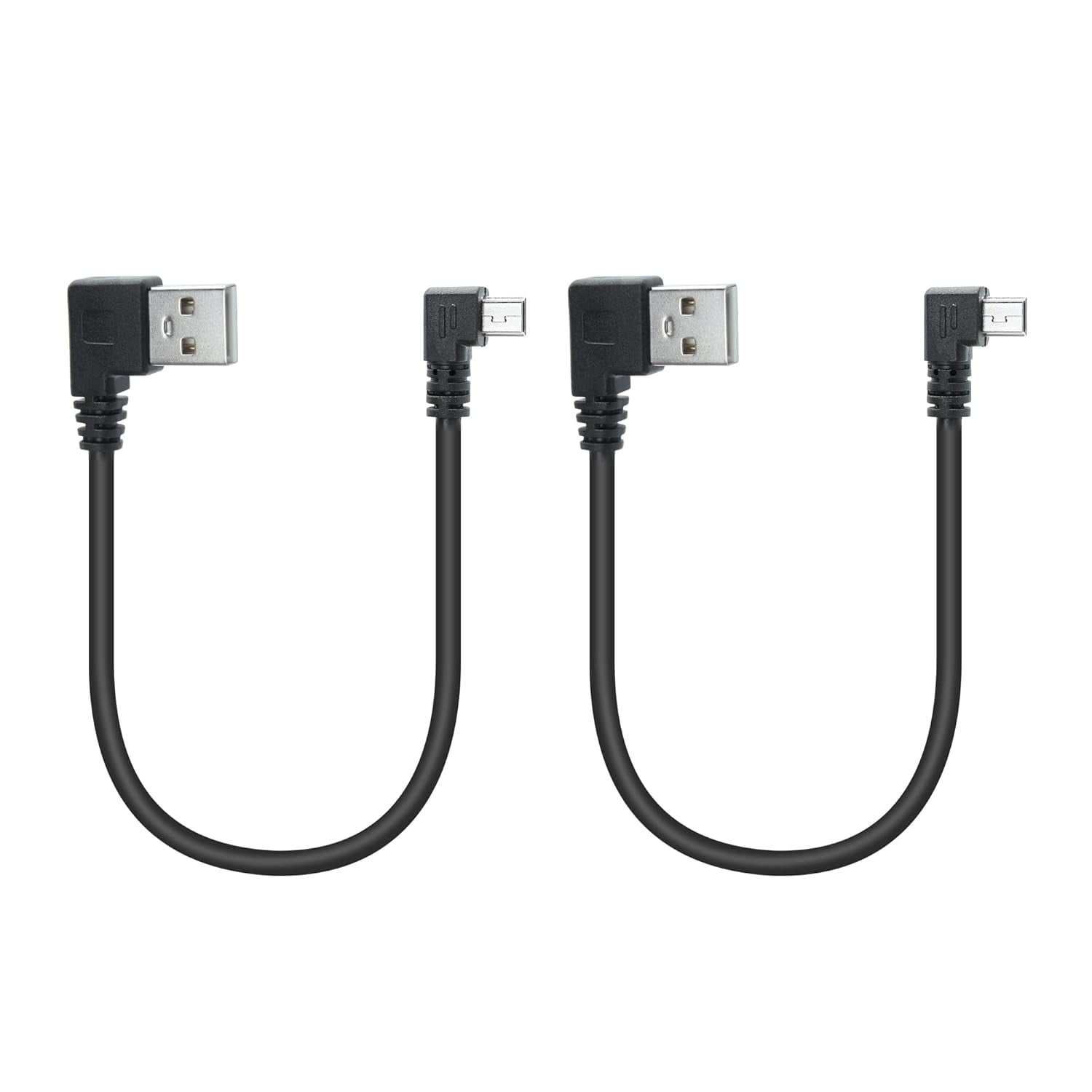 Short Mini USB Charging Cable 9inch, Left Angle Mini USB Male to USB 2. ...
