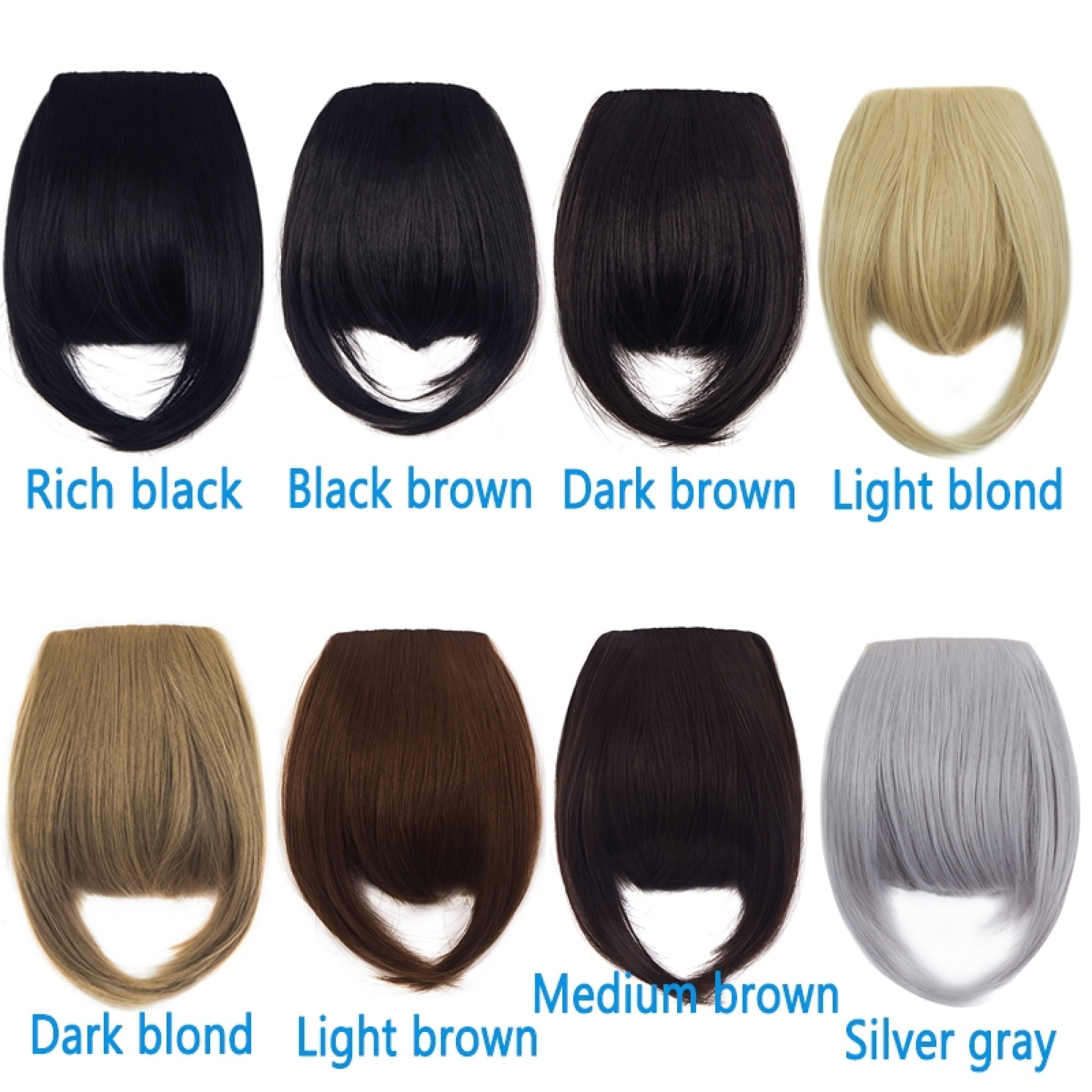 Short Neat Bangs Clip in Front Hair Extensions Fringe Bang Wig for ...