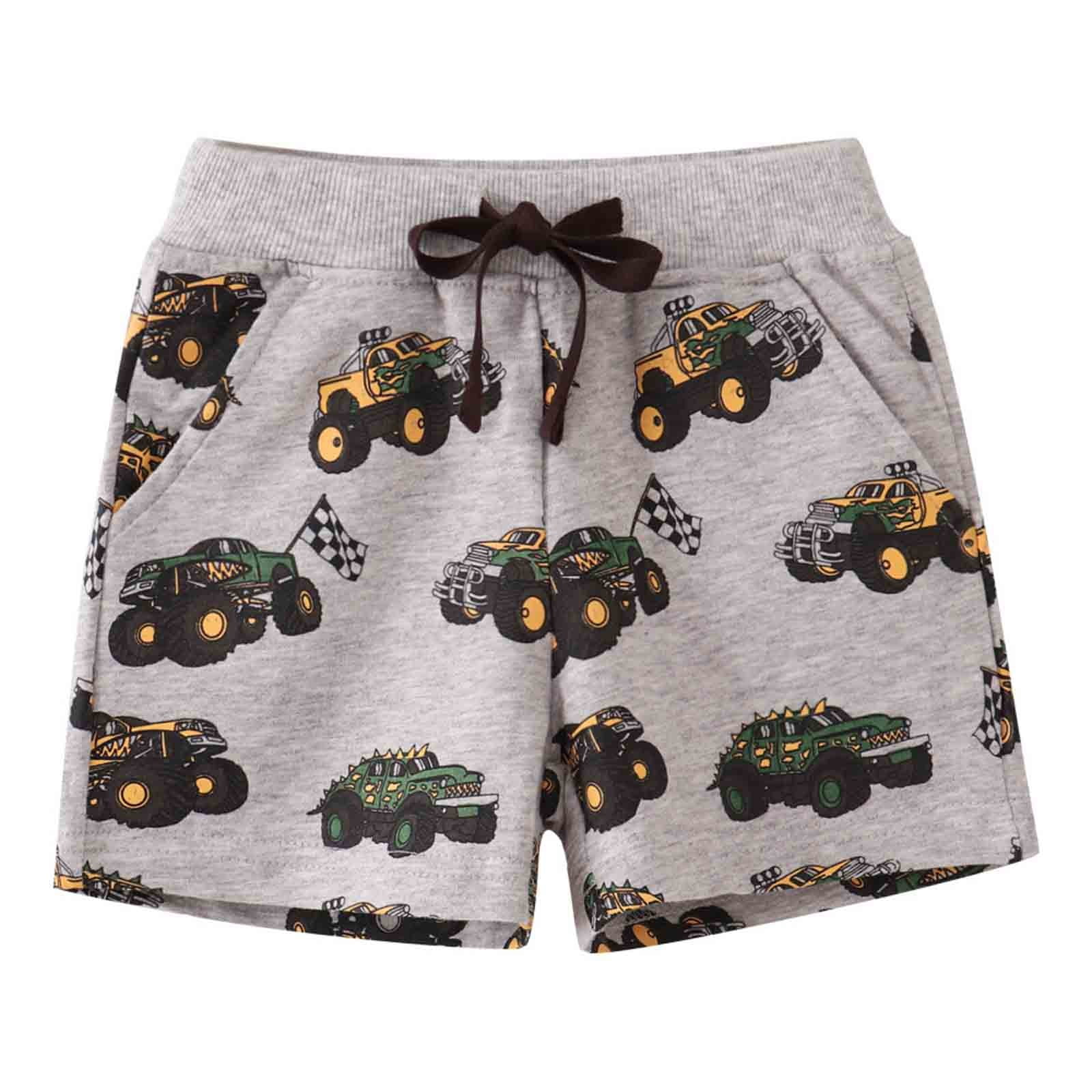 Short Pants for Boys Animal Graphic Drawstring Cotton Boys Short Pants ...