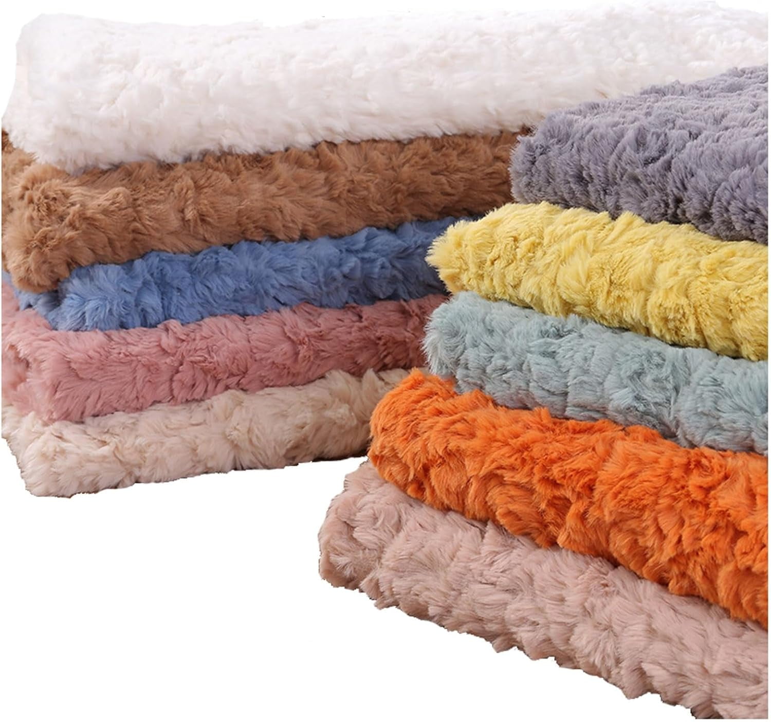 Short Plush Faux Fur Fabric, Fluffy Furry 15mm Pile Artificial Craft ...