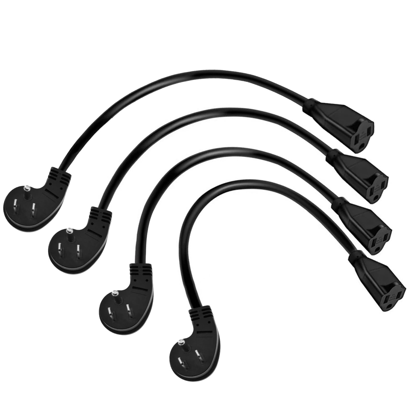 Short Power Extension Cord Outlet Saver, 16AWG/13A, 3 Prong (10 Pack ...