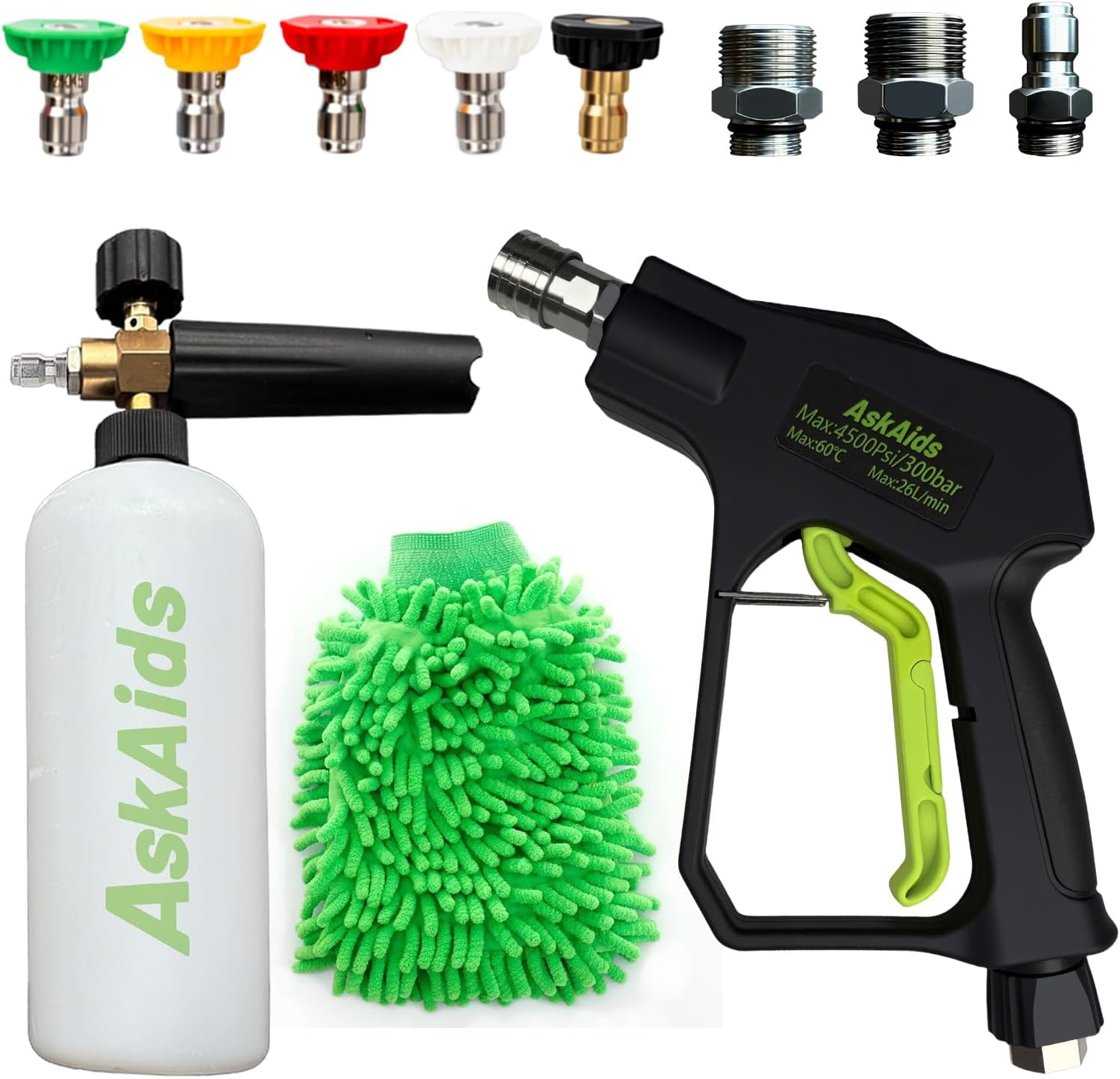 Short Pressure Washer Gun with Foam Cannon,High Pressure Wash Foam Gun ...