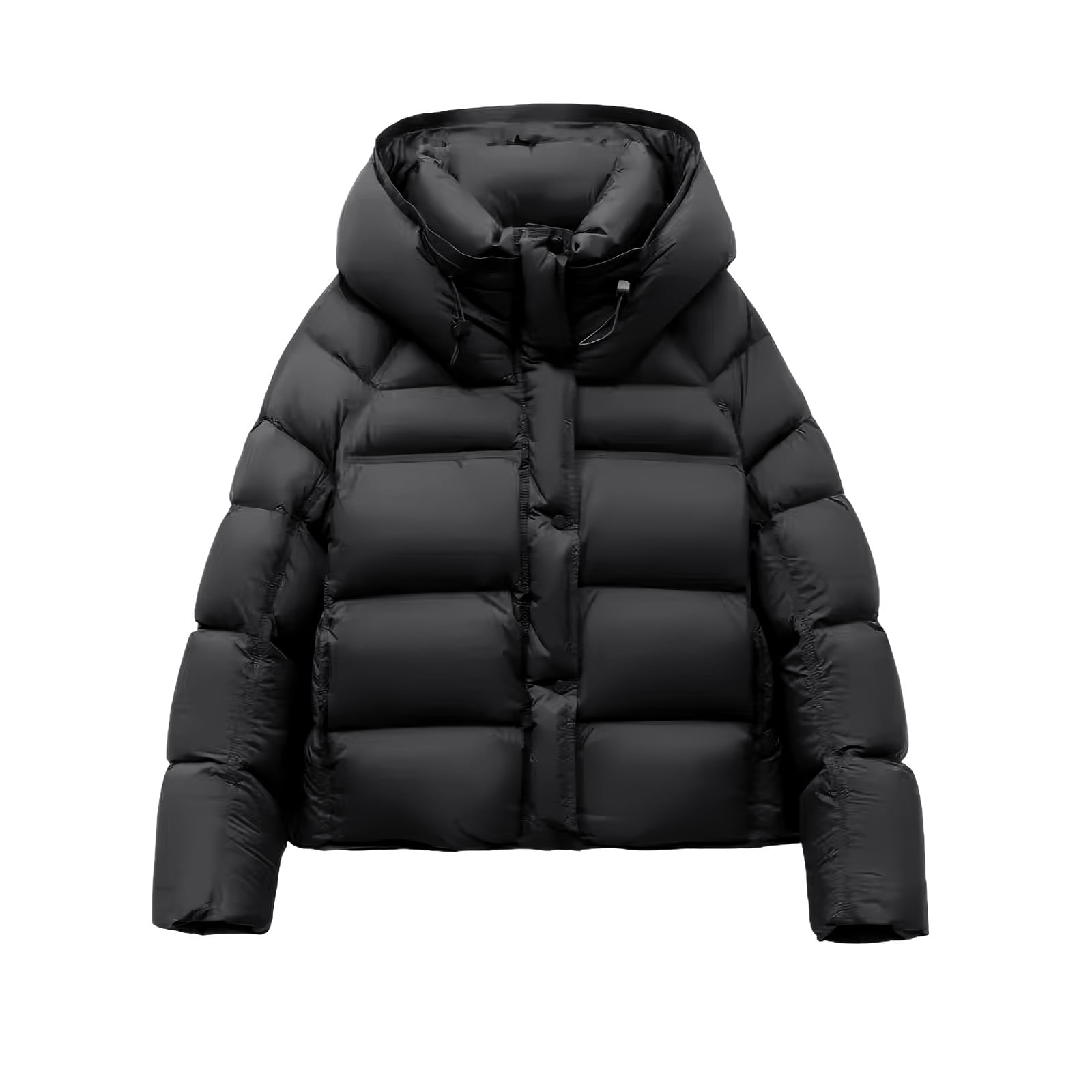 Short Puffer Jacket Women, Yigetop Women's Thick Down Jacket with Hood ...