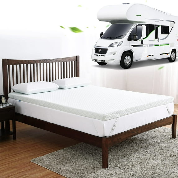 Homhougo RV Mattress Short Queen Size 2 Inch Green Tea Memory Foam ...