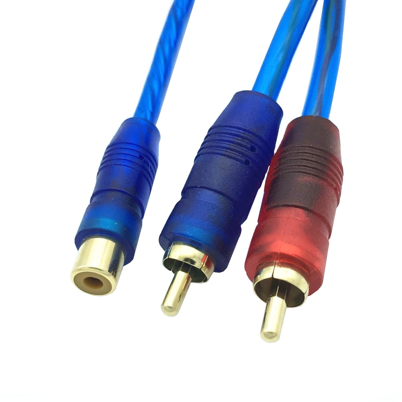 Short RCA Male to Female Double Lotus Head Stereo Adapter Cable for Car ...