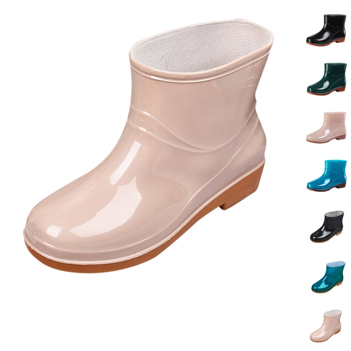 Short Rain Boots For Womens Ankle Waterproof Rainboot Slip On Garden ...