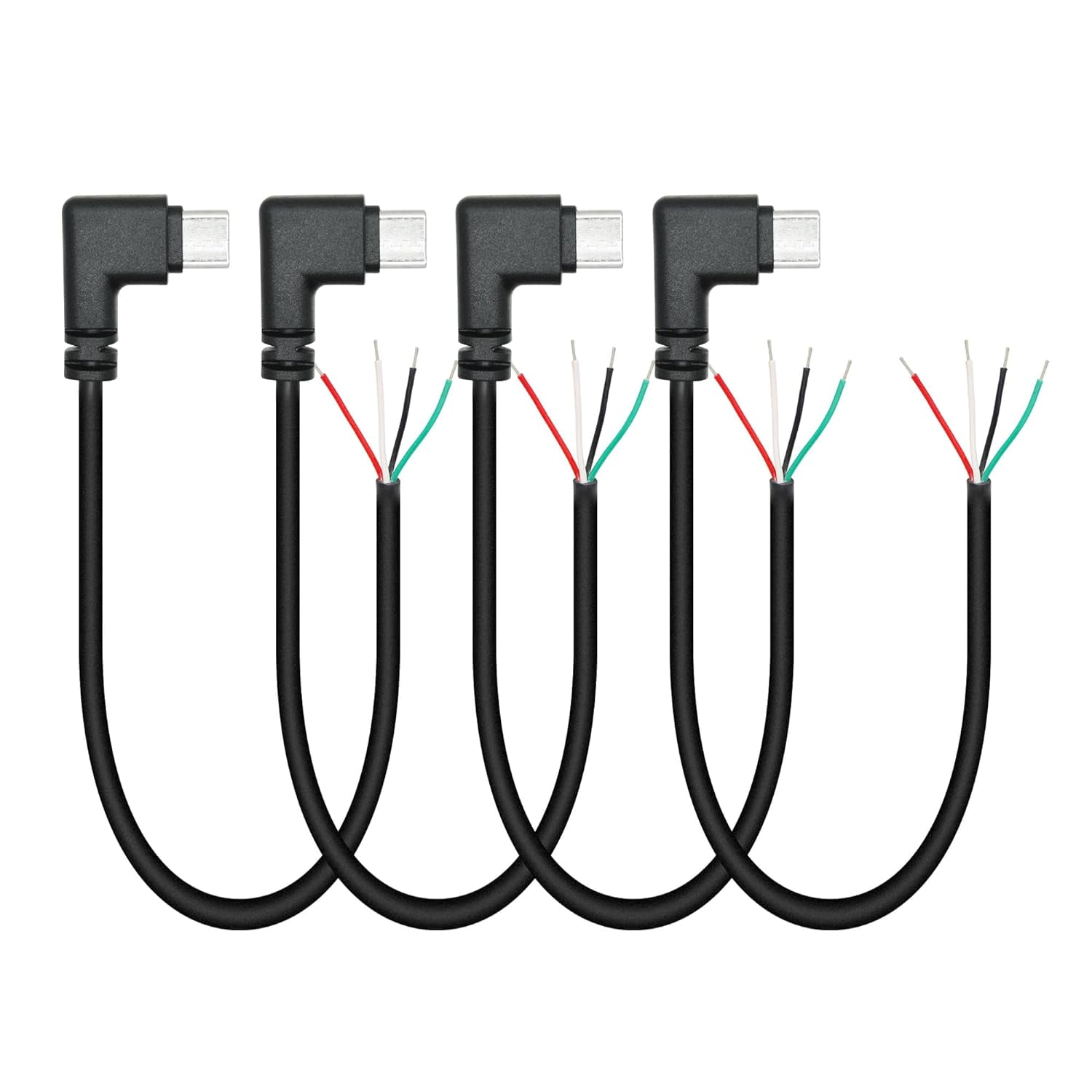Short Right Angle USB C to 4 Pin Bare Wire Open End Wire 11inch, 90 ...