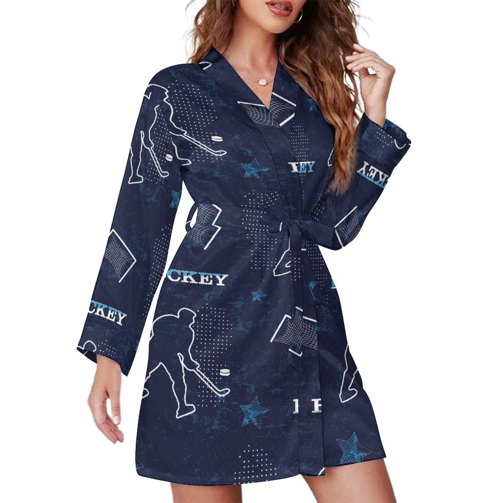 Short Robes Long Sleeve for Women - Hockey Players Soft Women's Belted ...