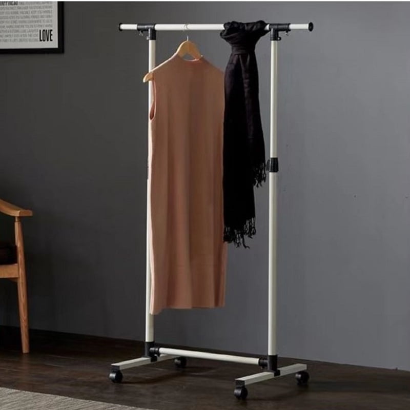 Short Rolling Clothes Rack with Bottom Shelves & Wheels - Heavy Duty ...