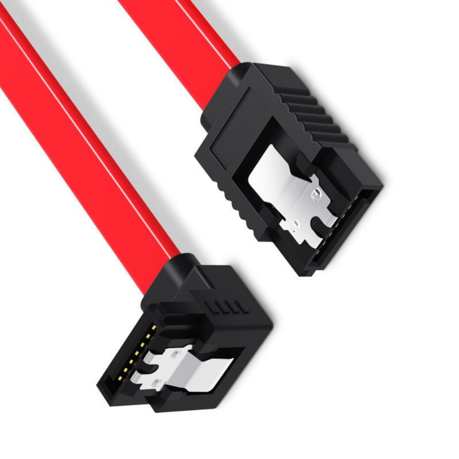 Short SATA3.0 Cable Angled Connectors AntiSnap Latches Secure ...