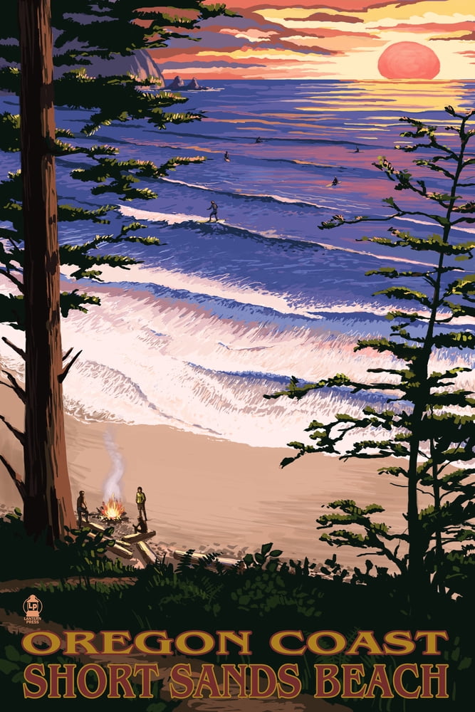 Short Sands Beach, Oregon, Coast Scene (12x18 Wall Art Poster, Room ...