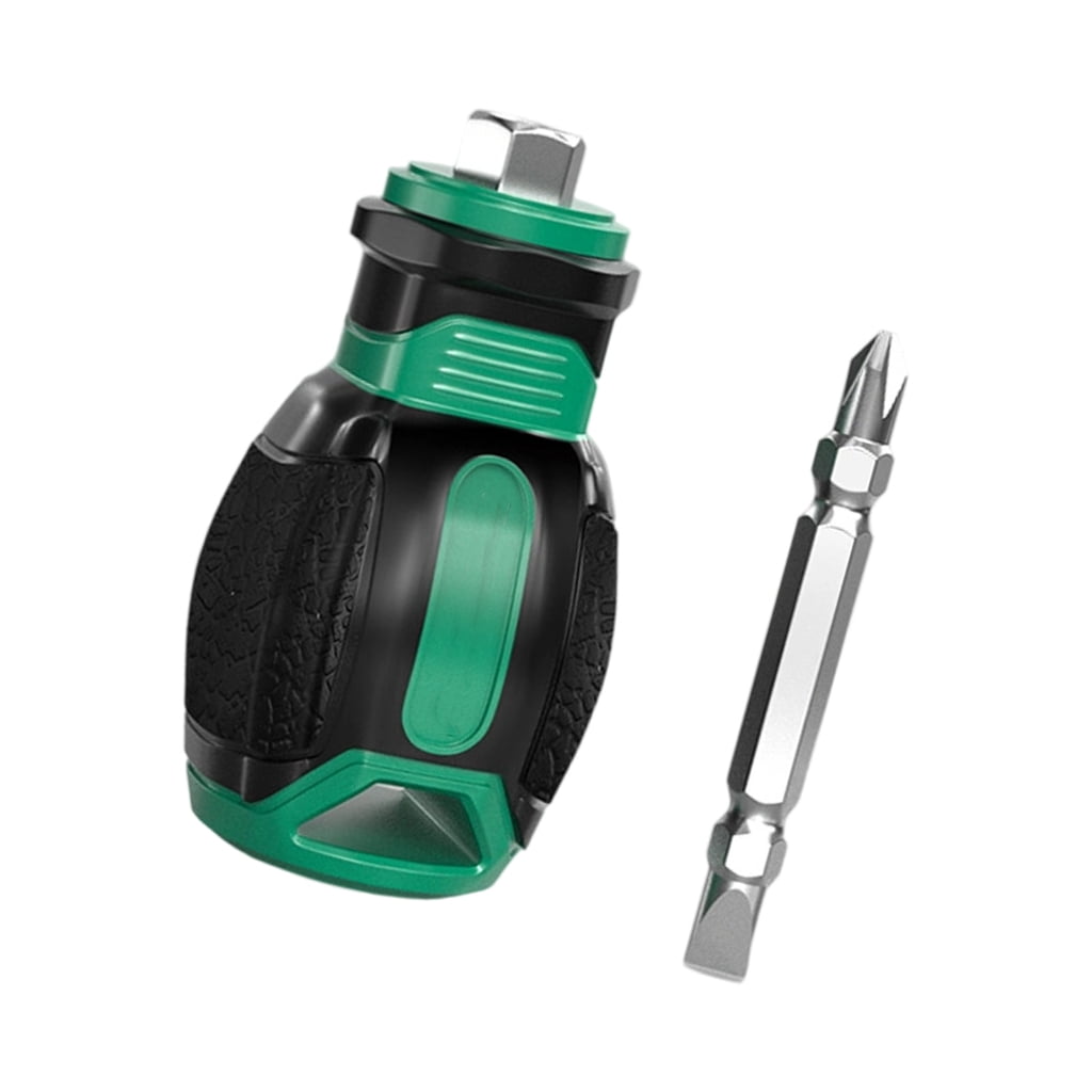 Short Shank Screwdriver With Magnetic Double Tip Quick Release ...