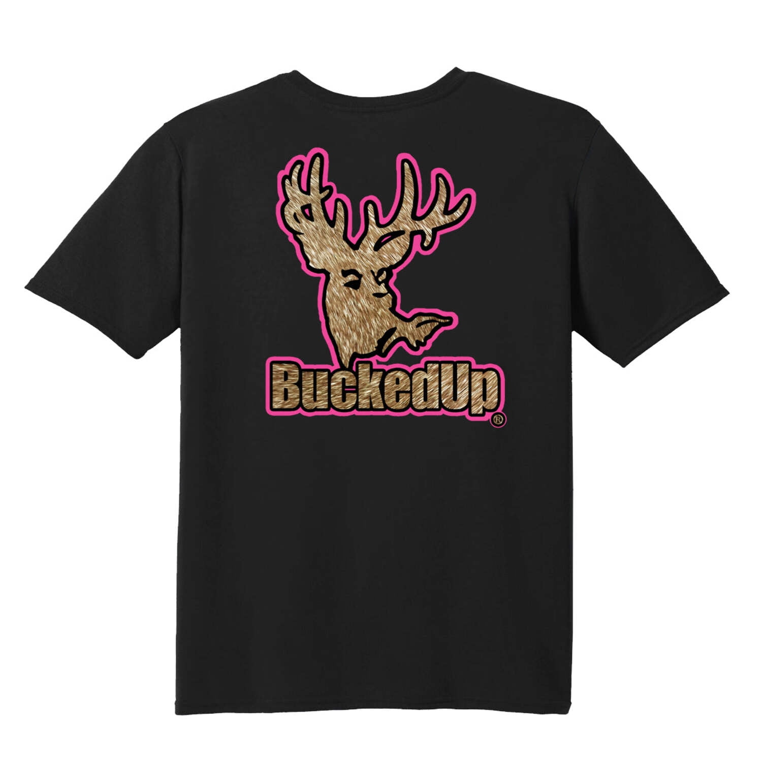 Short Sleeve Black with Orange Buckskin BuckedUp® Logo - Walmart.com