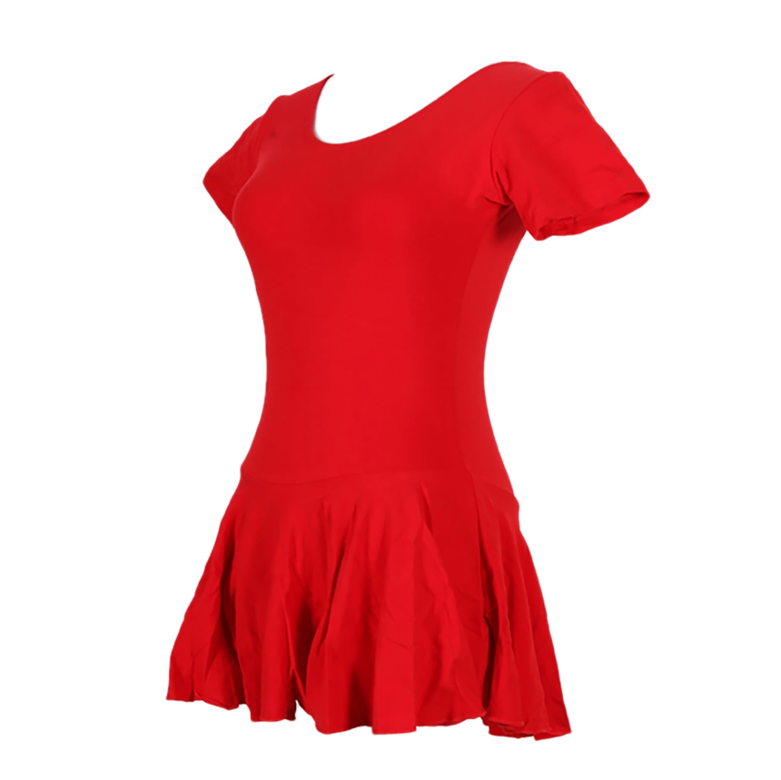 Short Sleeve Ladies Leotard Leotard Skirt One Piece Leotard With Attached Skirt