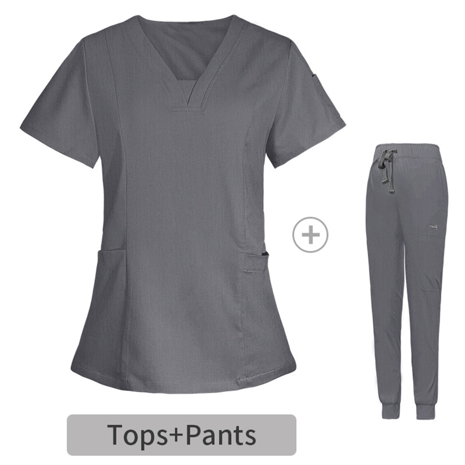 Short Sleeve Scrub Tops Women Set,Scrub Suit Set for Women Scrub V-neck ...