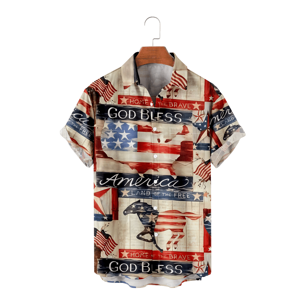 Short Sleeve Shirt Hawaiian Style Colorful Classics Animation Print ...