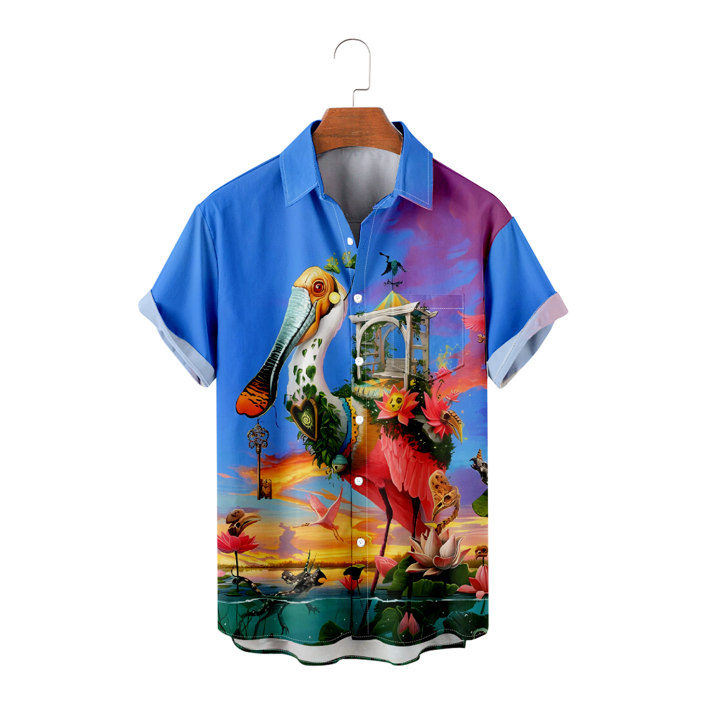 Short Sleeve Shirt Sea Animal Modern Practical Art Print Graphic Top ...