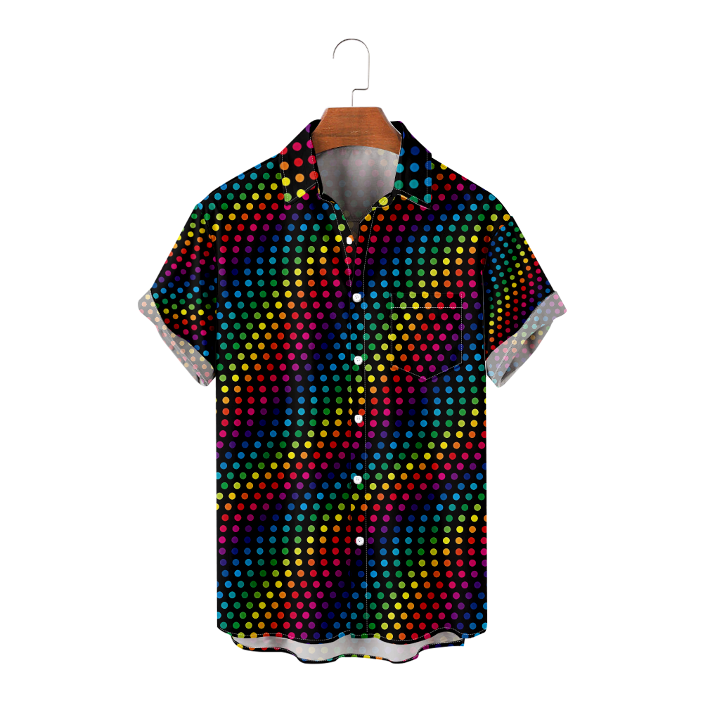 Short Sleeve Shirt Traditional Pattern Print Pretty Practical Animation ...