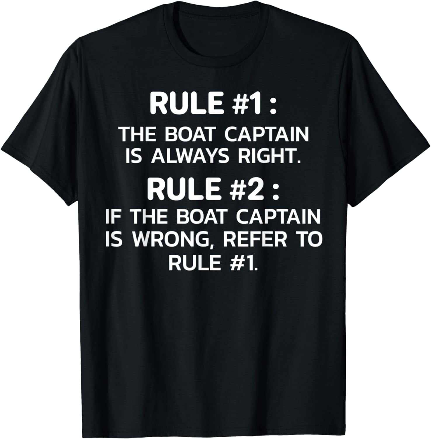 Short Sleeve T-Shirt Boat Captain Rules Funny Boating T-Shirt - Walmart.com