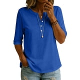 Short Sleeve Womens Tops Fall Clothes Henley Casual Spring Summer ...
