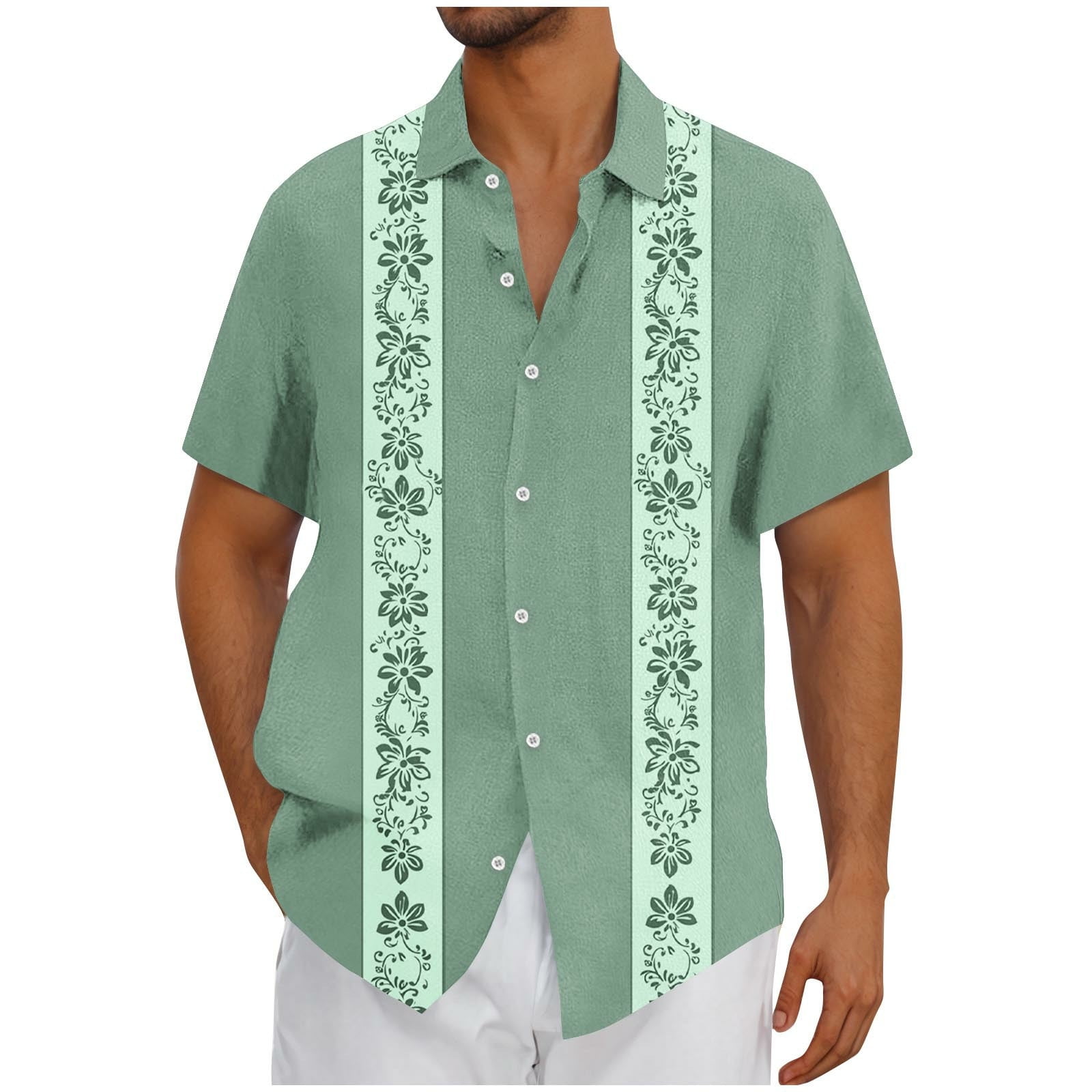 Short Sleeve for Men Mens Summer Dress Shirts Summer Button Up Shirts ...
