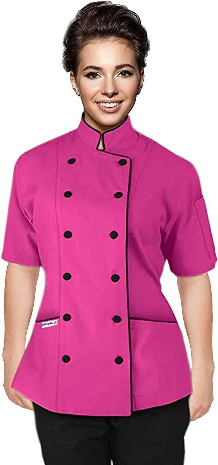 Short Sleeves Tailored Fit Chef Coat Jacket Uniform for Women for Food ...