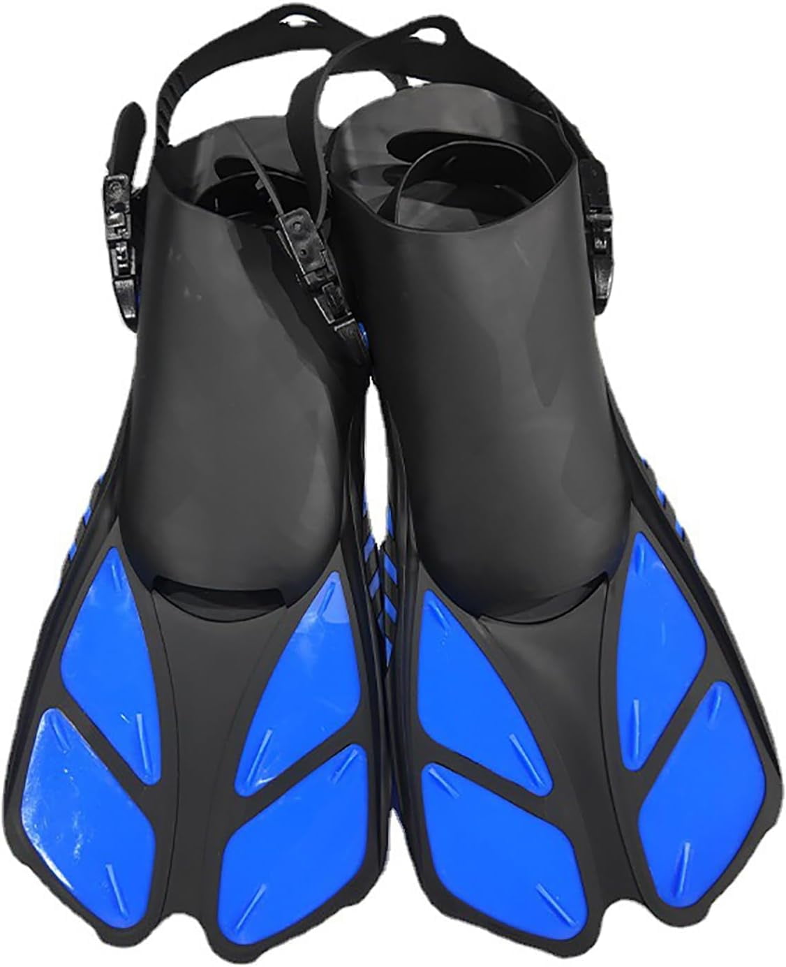 Short Snorkels Fins Travel Size Flippers Adjustable Open Heel Swim Flippers Scubas Fins ...